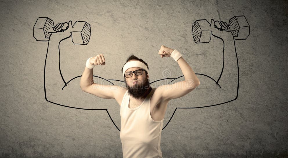 O Homem Magro Quer Ser Forte Imagem de Stock - Imagem de dieta ...