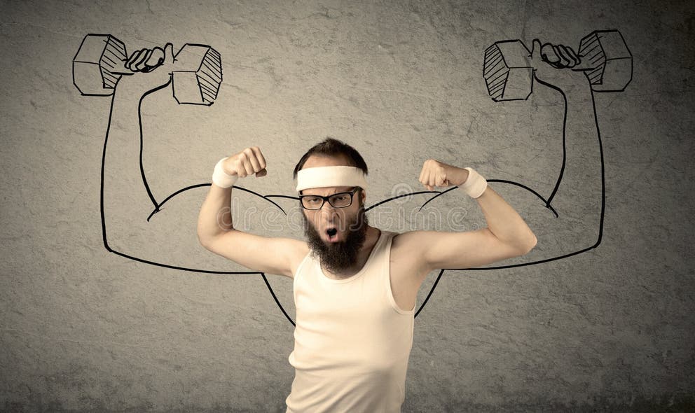 O Homem Magro Quer Ser Forte Foto de Stock - Imagem de imaginem, homem ...