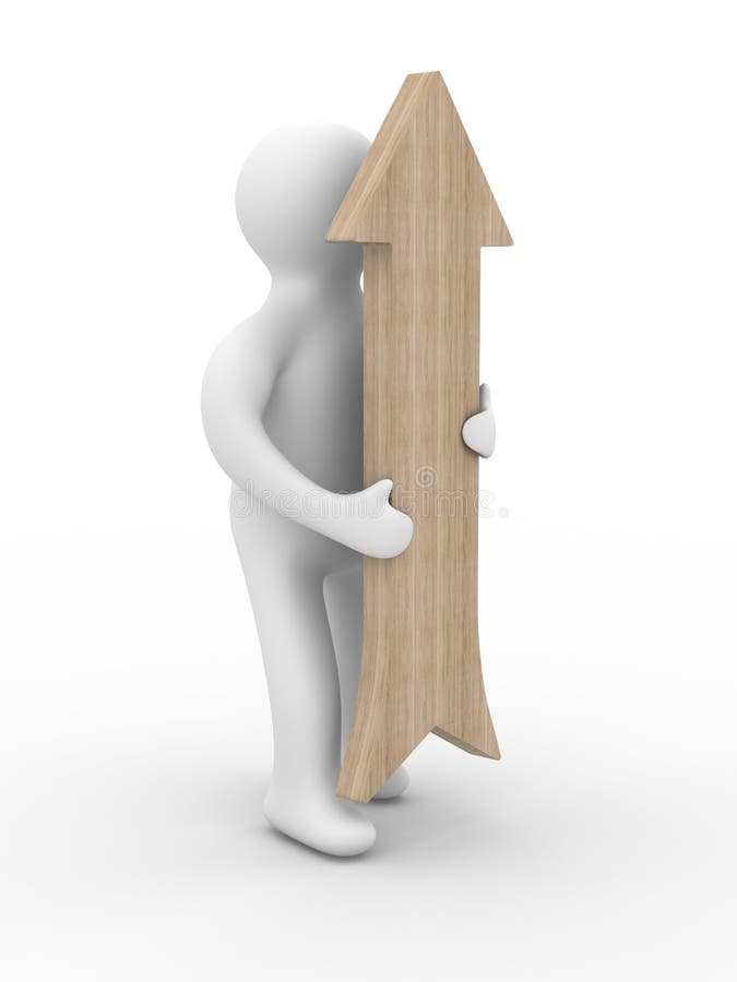 O Homem Prende a Seta Em Uma Mão Ilustração Stock - Ilustração de homem ...