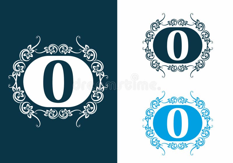 O Initial Letter in Vintage Oval Frame Stock Vector - Illustration of ...