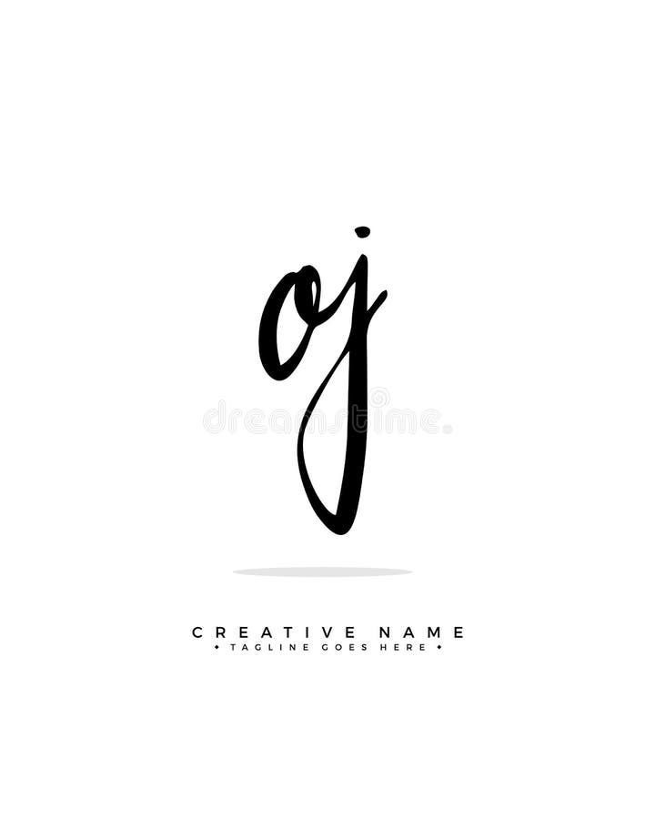 O J OJ Initial Logo Signature Vector. Handwriting Concept Logo. Stock ...