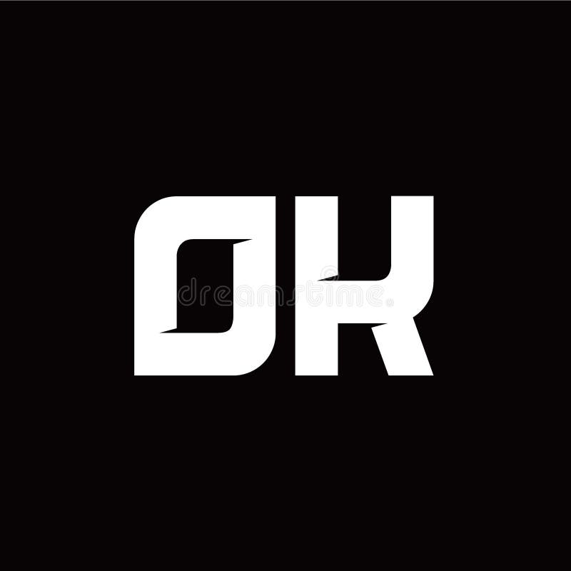 O K Letter Monogram Style Initial Logo Template Stock Illustration ...