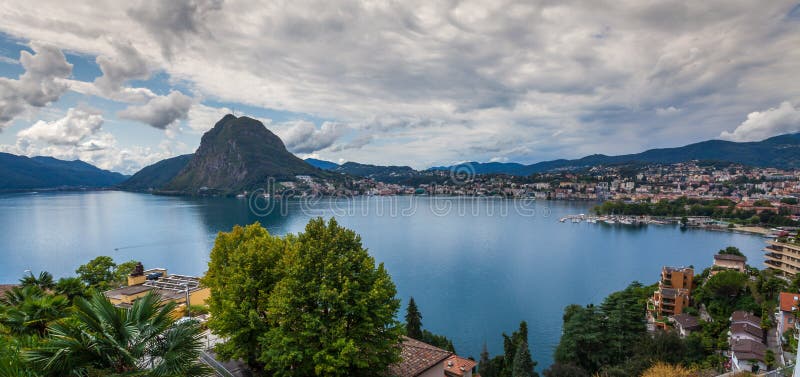 O lago lugano foto de stock. Imagem de paisagem, montanha - 58227310