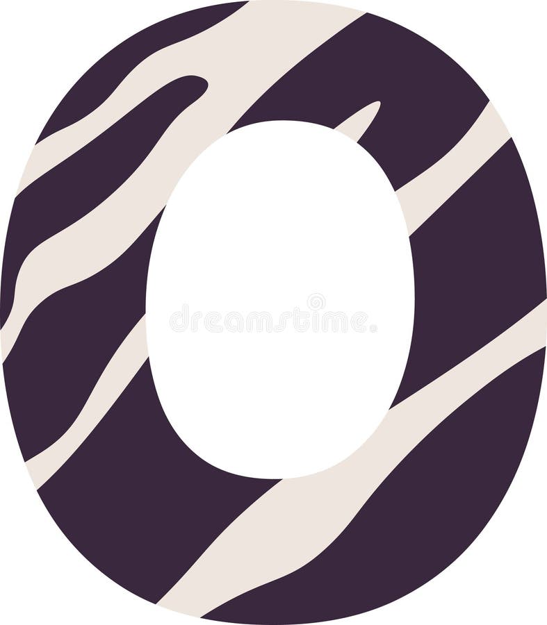 O Letter Alphabet with Zebra Skin Pattern Stock Vector - Illustration ...