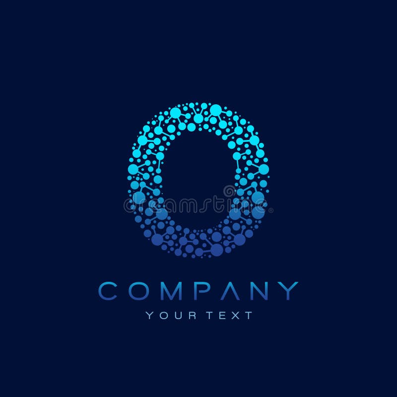 O Letter Logo Science Technology. Connected Dots Design Vector Stock ...