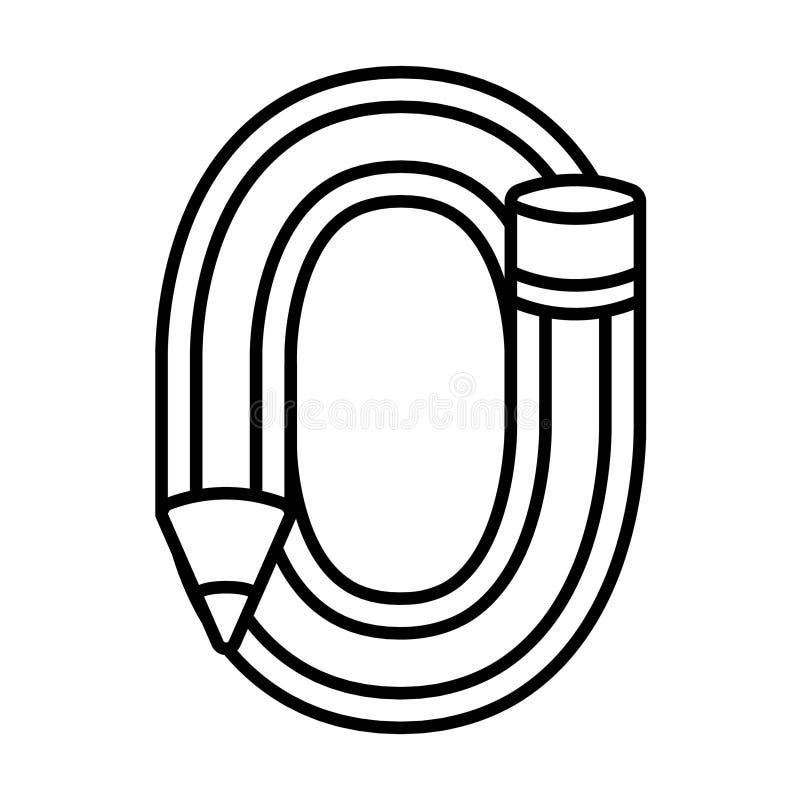 O Letter Pencil Letter Font. Stock Vector - Illustration of collection ...