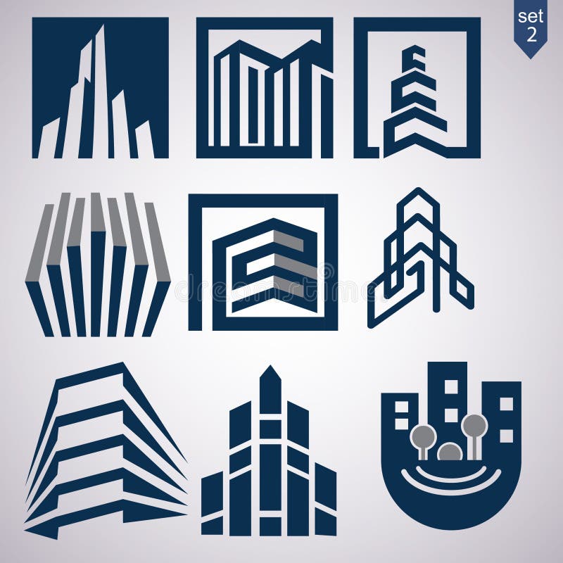 O Logotipo Da Corretora De Imóveis Ajustou 2 Ilustração do Vetor ...