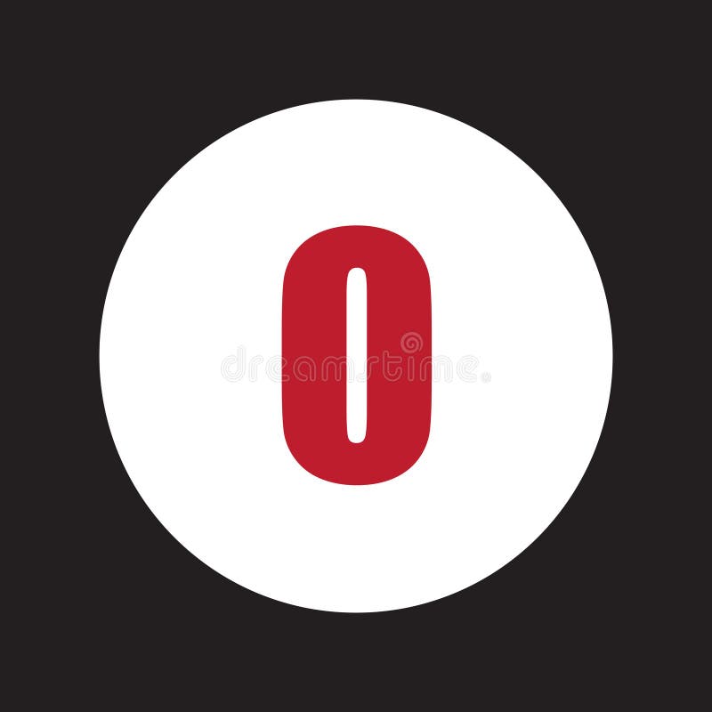 Letter O with Red Impact Font in White Circle Stock Vector ...