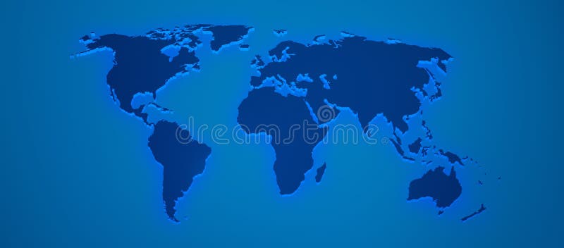 O Mapa De Mundo Rende 3D No Azul Ilustração Stock - Ilustração de ...