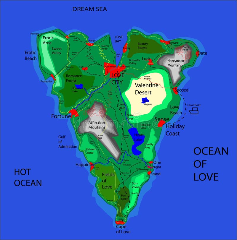 O Mapa Do Amor Ilustração Do Vetor Ilustração De Nave 17521230