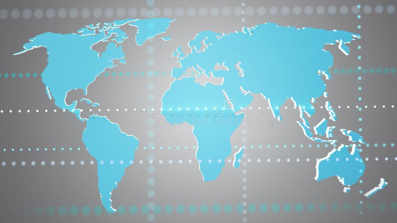 O Mapa Do Mundo Conectado Em Um Fundo Uniforme 3 D Rende Ilustração ...