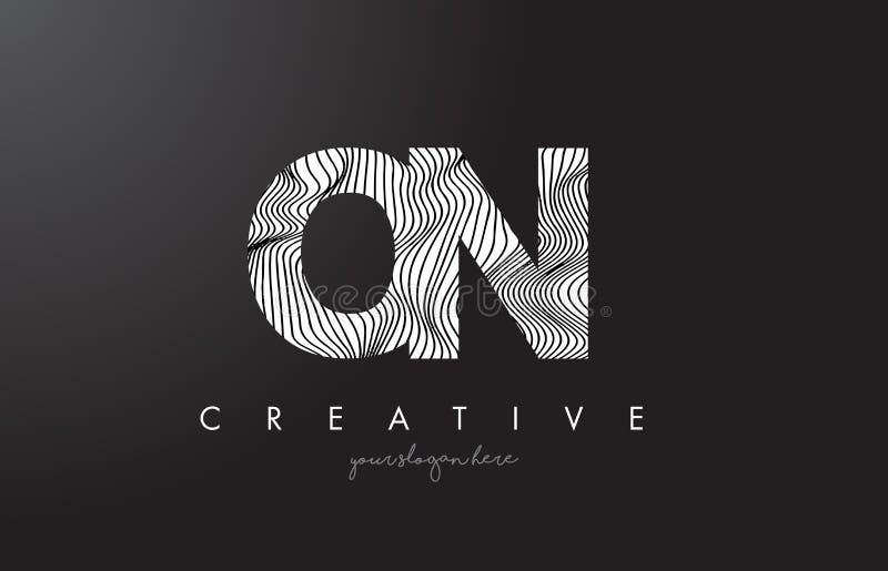 On O N Letter Logo with Zebra Lines Texture Design Vector. Stock Vector ...