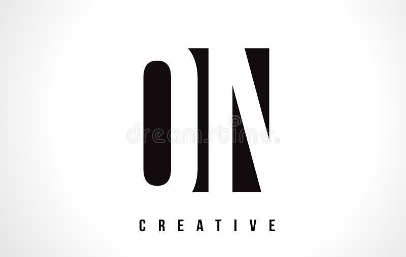 On O N White Letter Logo Design with Black Square. Stock Vector ...