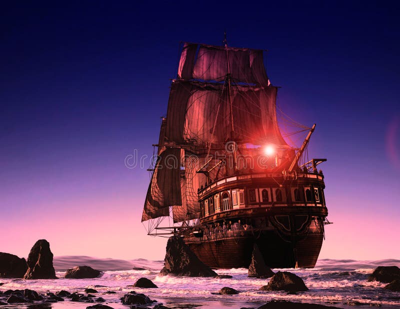 O navio antigo imagem de stock. Imagem de fragata, veleiro - 10254339