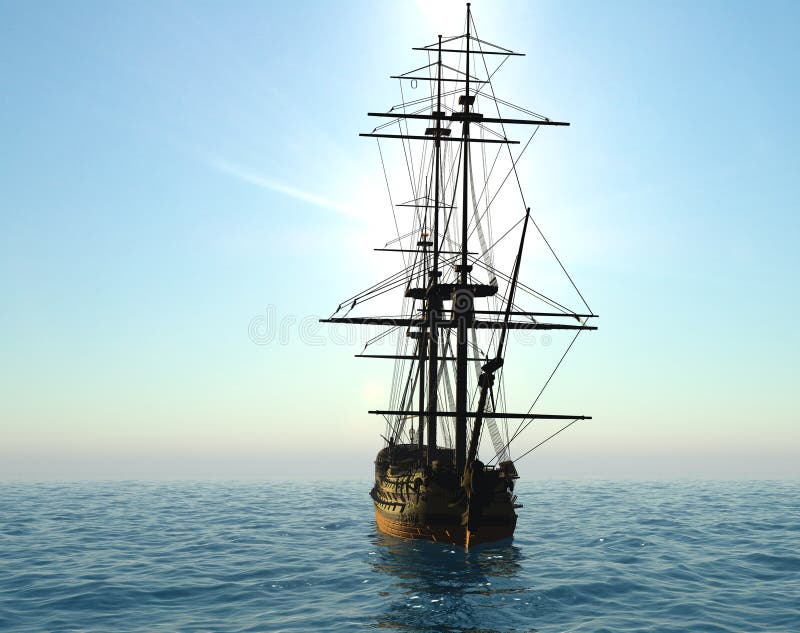 O navio antigo ilustração stock. Ilustração de marinha - 8336648