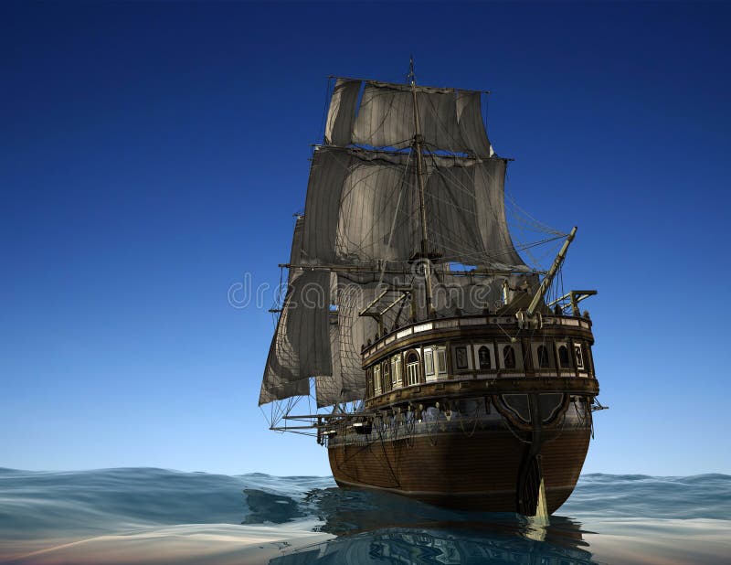 O navio antigo foto de stock. Imagem de horizonte, mastro - 9498472