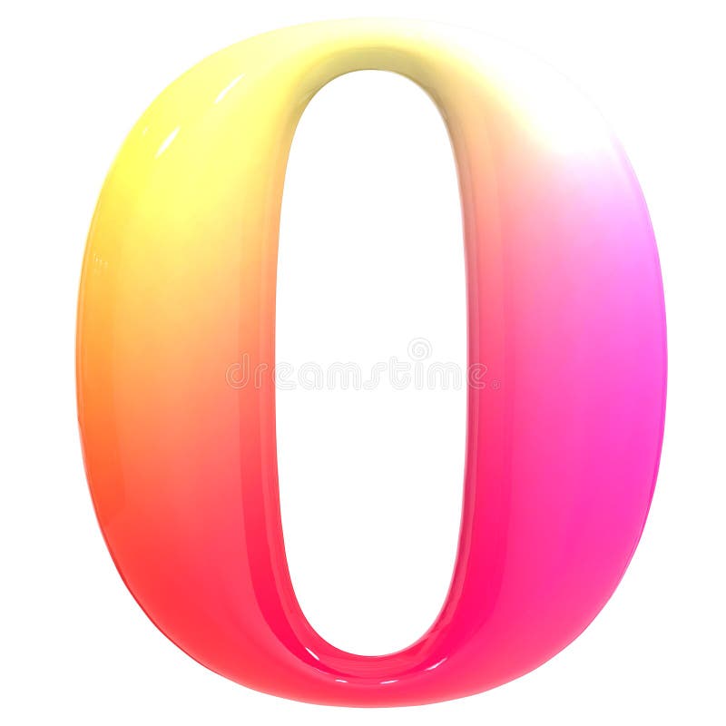 O Number Gradient 3D with White Background Stock Illustration ...