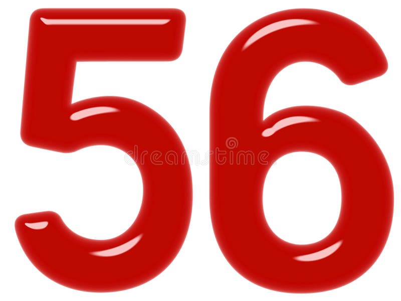 O Numeral 56, Cinquenta E Seis, Isolado No Fundo Branco, 3d Rende ...
