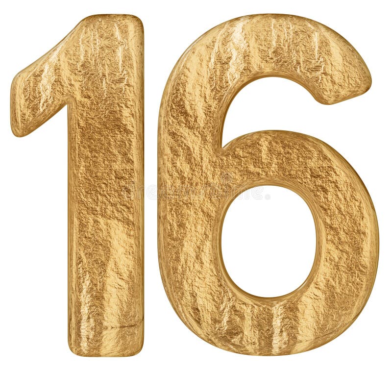 O Numeral 16, Dezesseis, Isolados No Fundo Branco, 3d Rende Ilustração ...