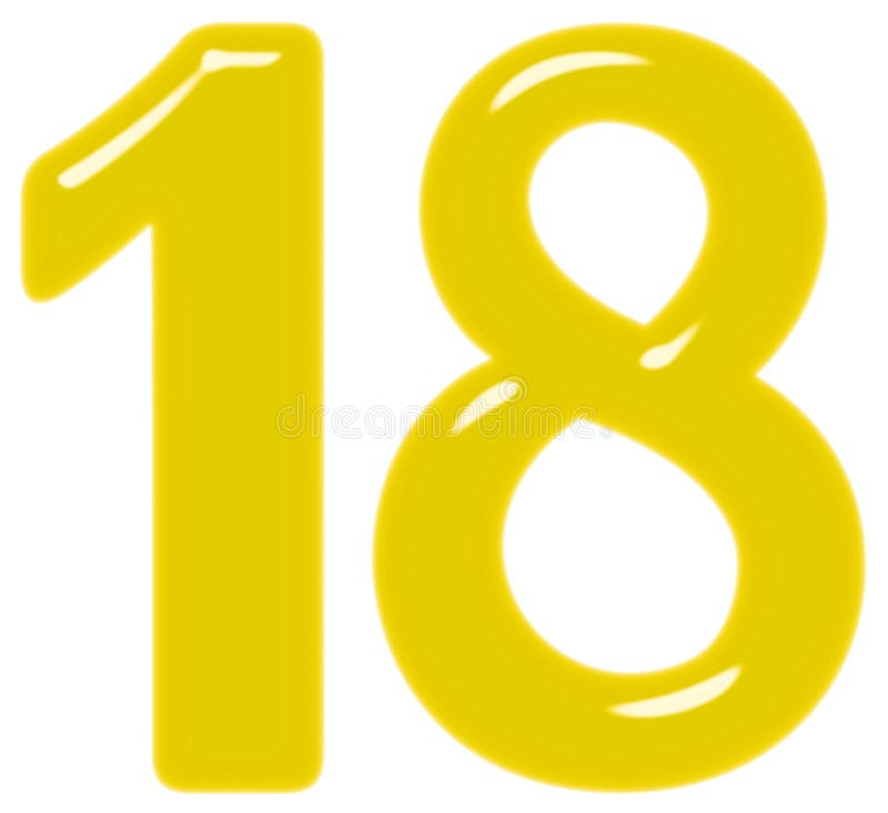 O Numeral 18, Dezoito, Isolados No Fundo Branco, 3d Rende Ilustração ...