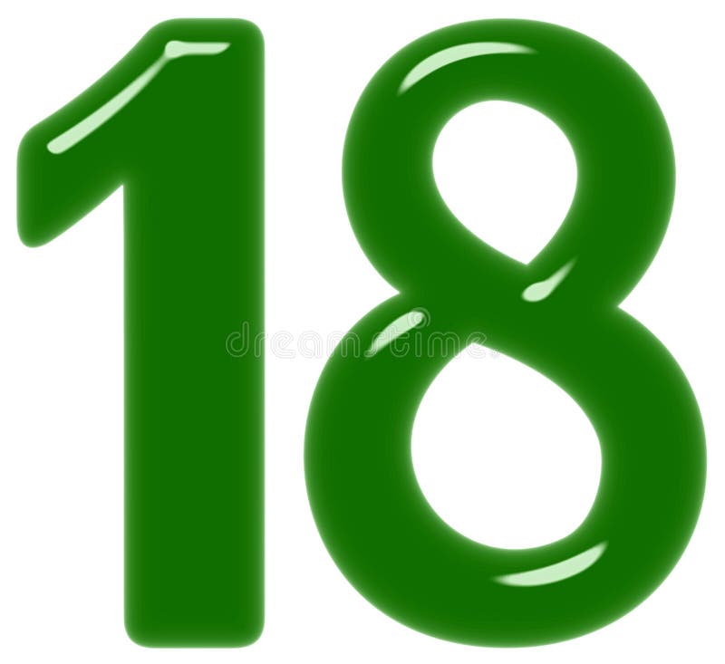 O Numeral 18, Dezoito, Isolados No Fundo Branco, 3d Rende Ilustração ...
