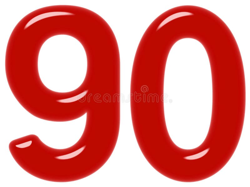 O Numeral 90, Noventa, Isolado No Fundo Branco, 3d Rende Ilustração ...