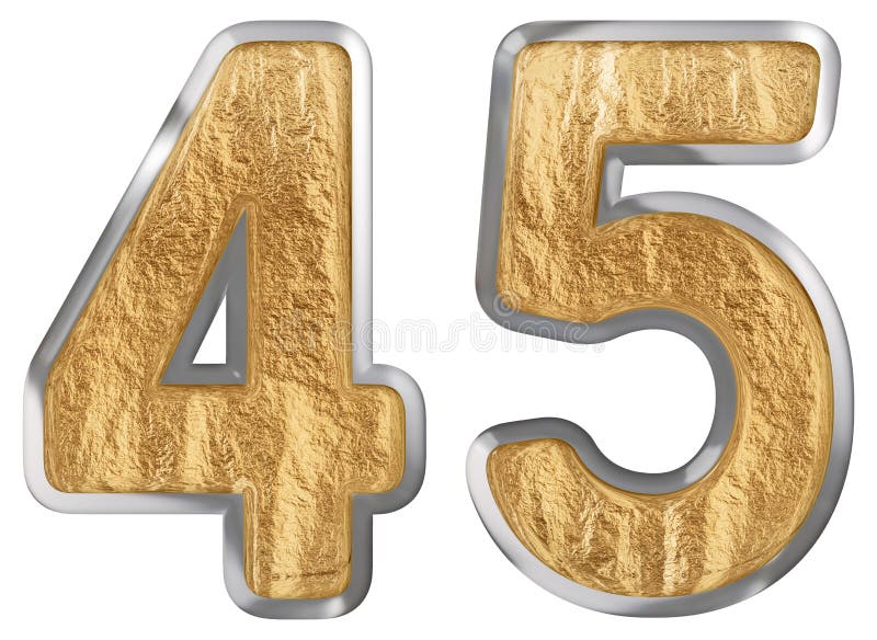 O Numeral 45, Quarenta E Cinco, Isolados No Fundo Branco, 3d Rende ...