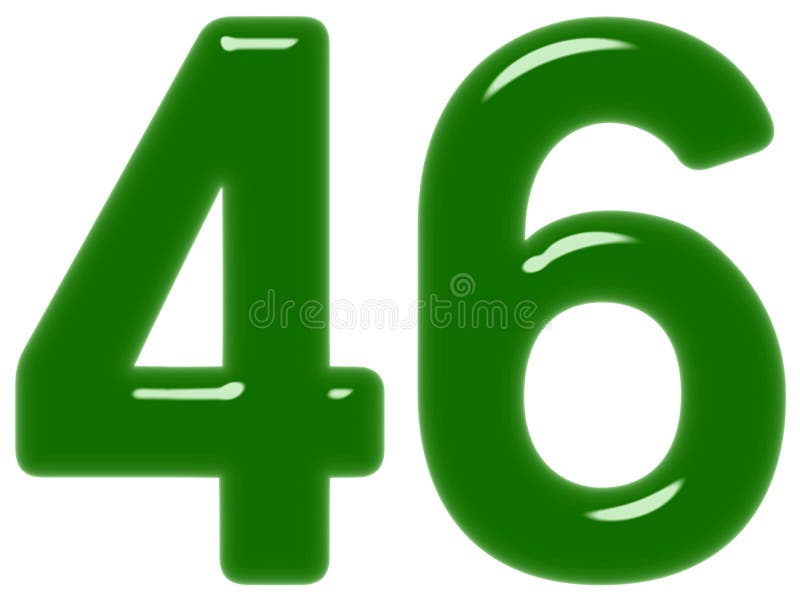O Numeral 46, Quarenta E Seis, Isolado No Fundo Branco, 3d Rende ...