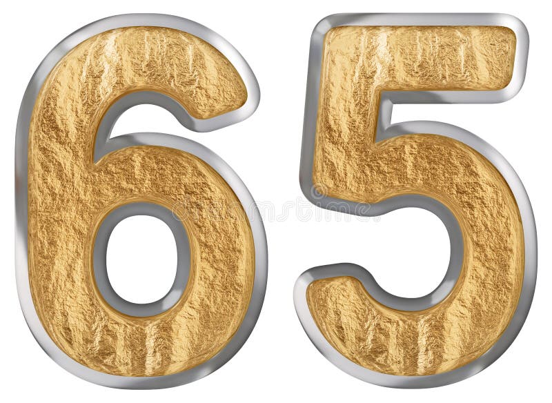 O Numeral 65, Sessenta E Cinco, Isolados No Fundo Branco, 3d Rende ...