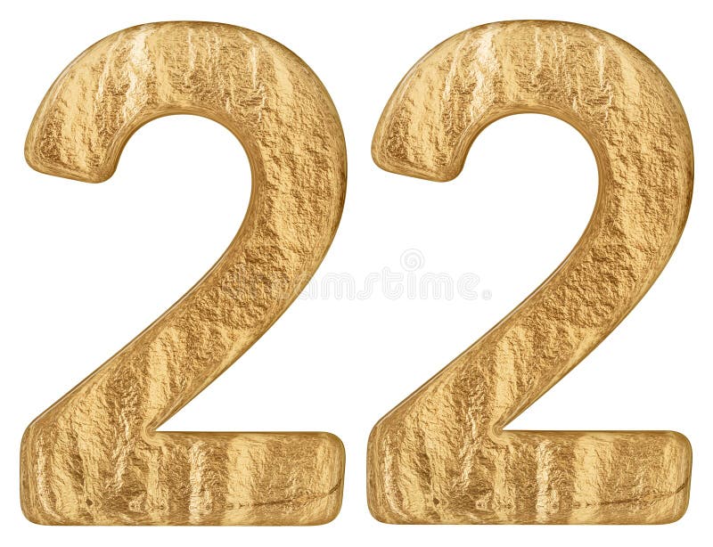 O Numeral 22, Vinte E Dois, Isolado No Fundo Branco, 3d Rende ...