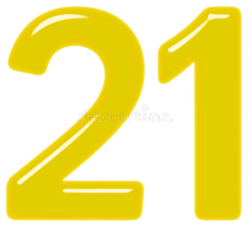 O Numeral 21, Vinte Uns, Isolado No Fundo Branco, 3d Rende Ilustração ...