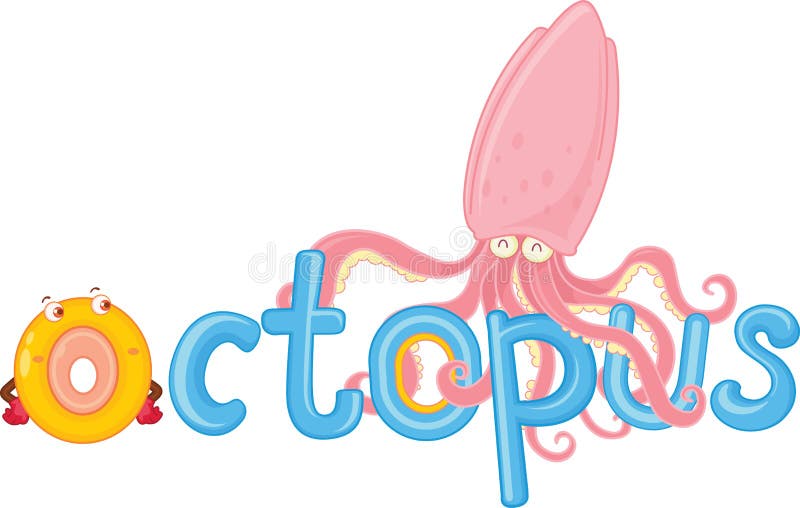 Octopus letters stock illustration. Illustration of animal - 12129454