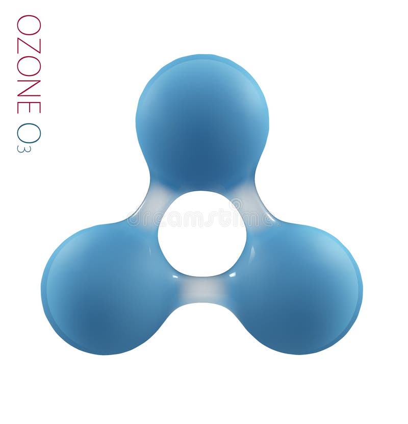 O3 Ozone 3d Molecule Isolated on Abstract Background Stock Photo ...