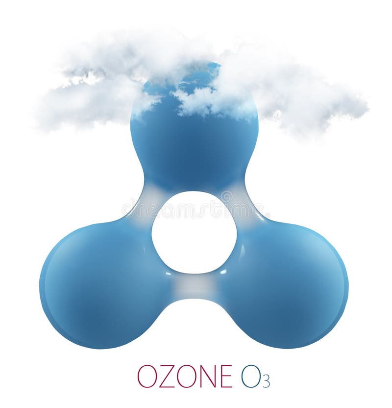 O3 Ozone 3d Molecule Isolated on Abstract Background Stock Photo ...
