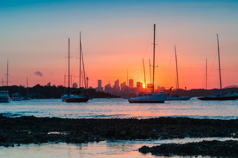 O por do sol em Sydney foto de stock. Imagem de jardim - 40631450