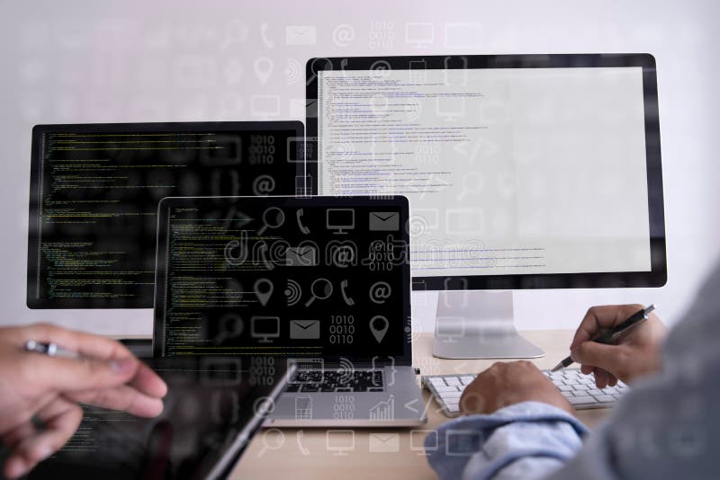 O Programador Do Programador De Software Da Codificação Do Trabalho Do ...