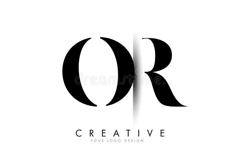 Or O R Letter Logo with Creative Shadow Cut Design Stock Vector ...