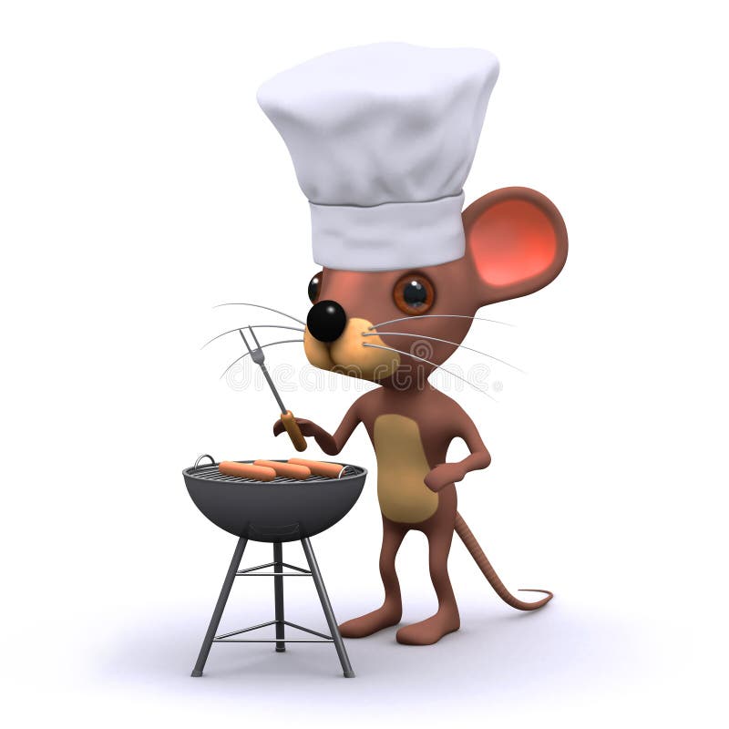 O Rato 3d Cozinha Um Assado Ilustração Stock - Ilustração de humor ...