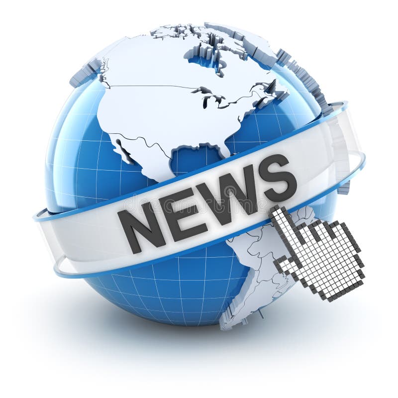 Símbolo De Notícias Mundiais, Renderização 3D Ilustração Stock ...