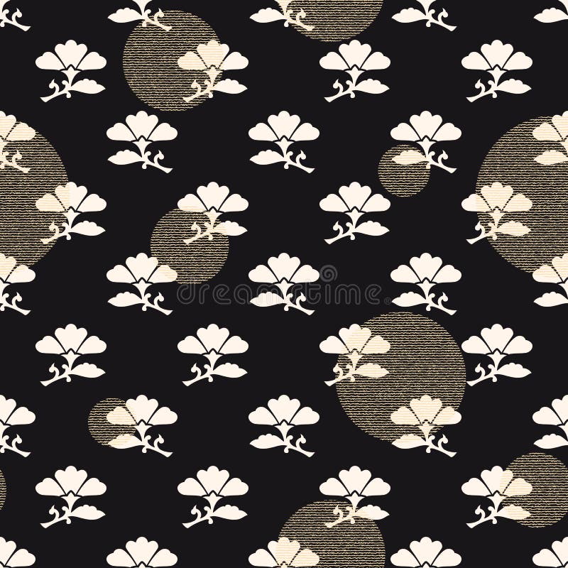 O-102seamless Vector Traditional Japanese Dark Pattern Stock Vector ...