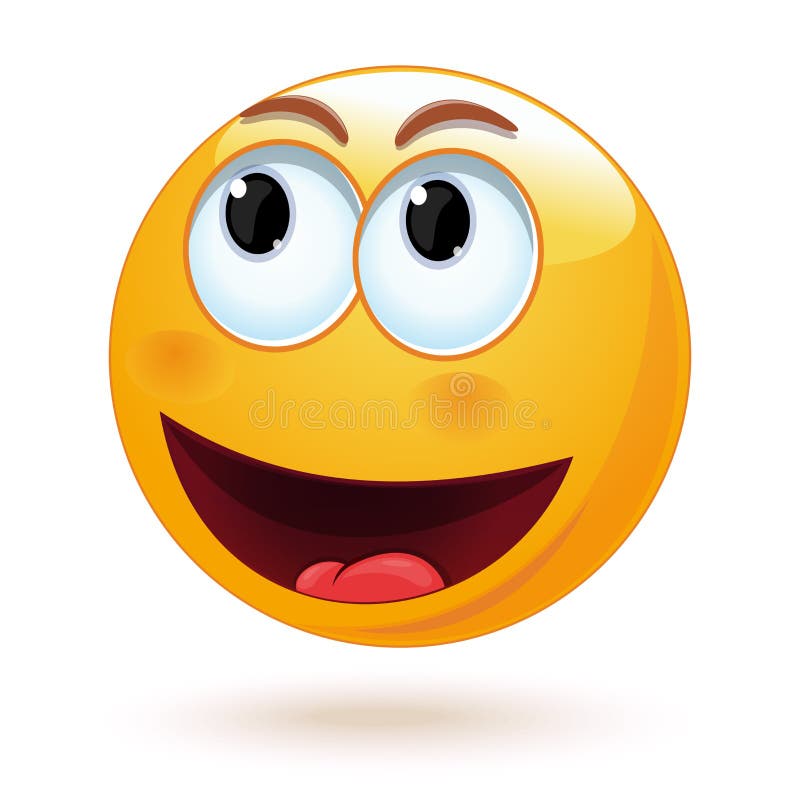 O Smiley Alegre Ri Largamente a Boca Aberta Engrena O ícone Ilustração ...