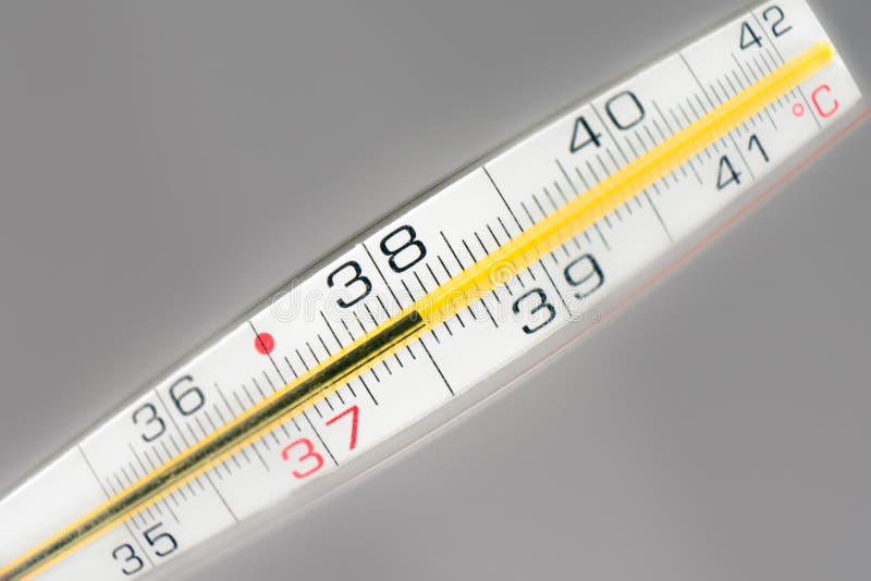 O Termômetro Mostra a Febre Imagem de Stock - Imagem de célsio ...