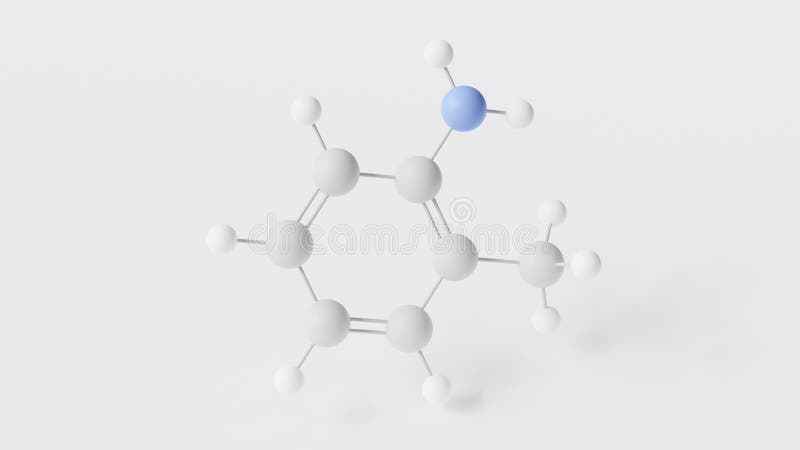 O-toluidine Molecular Structure 3d, Flat Model, Ortho-toluidine ...