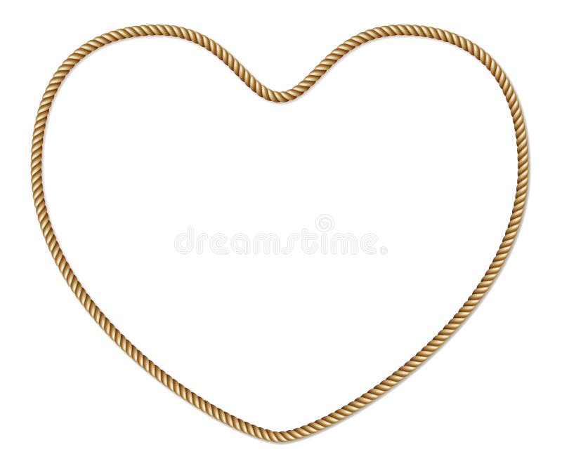Rope Heart Shaped with Knot Set Stock Vector - Illustration of symbol ...