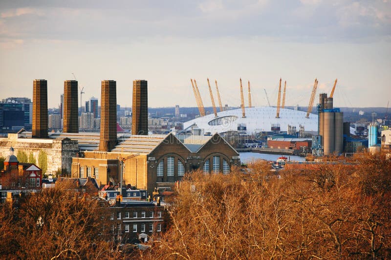 The O2 Arena in London Viewed from Greenwich Park Stock Image - Image ...