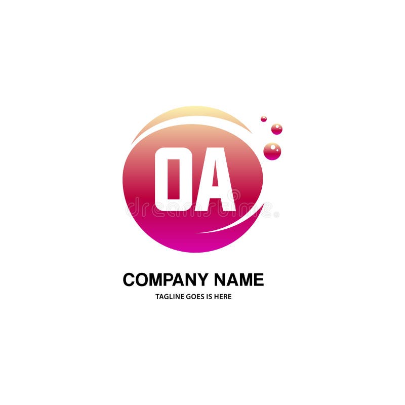 OA Initial Logo with Colorful Circle Template Vector Stock Vector ...