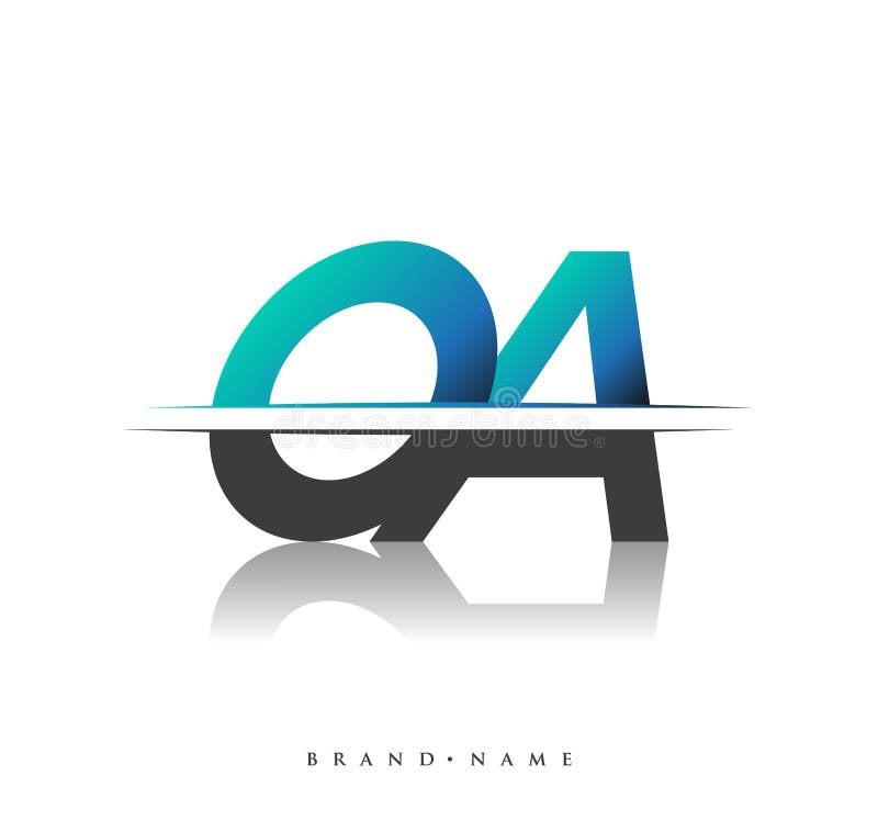 OA Initial Logo Company Name Colored Black and Blue, Simple and Modern ...