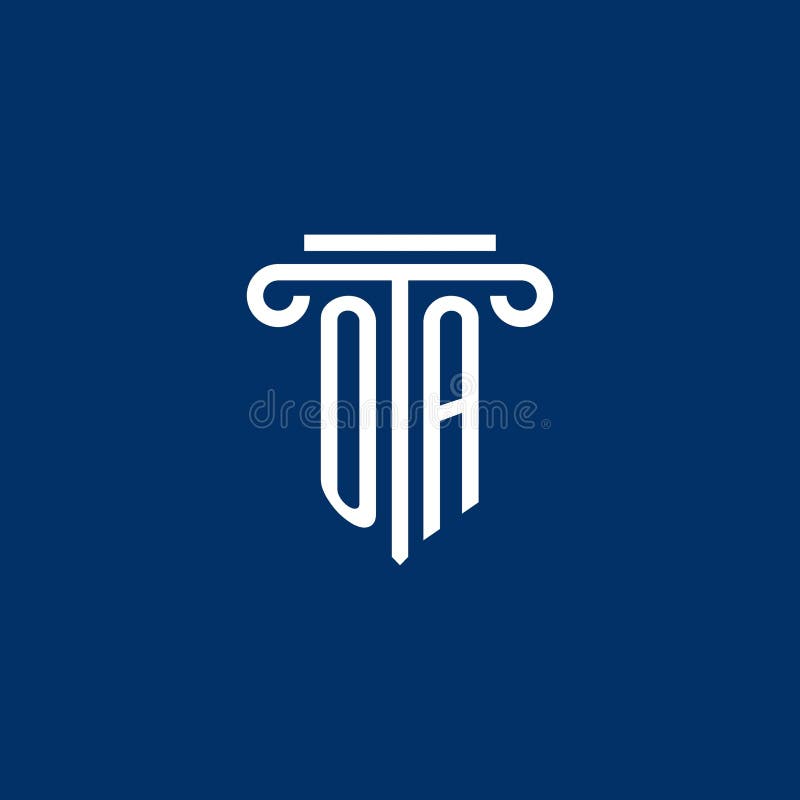 OA Initial Logo Monogram with Simple Pillar Icon Stock Illustration ...