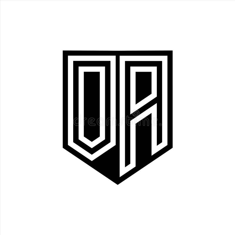OA Logo Monogram Shield Geometric White Line Inside Black Shield Color ...