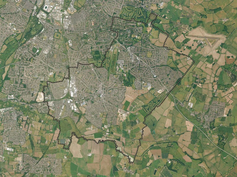 Oadby and Wigston, England - Great Britain. High-res Satellite. Stock ...